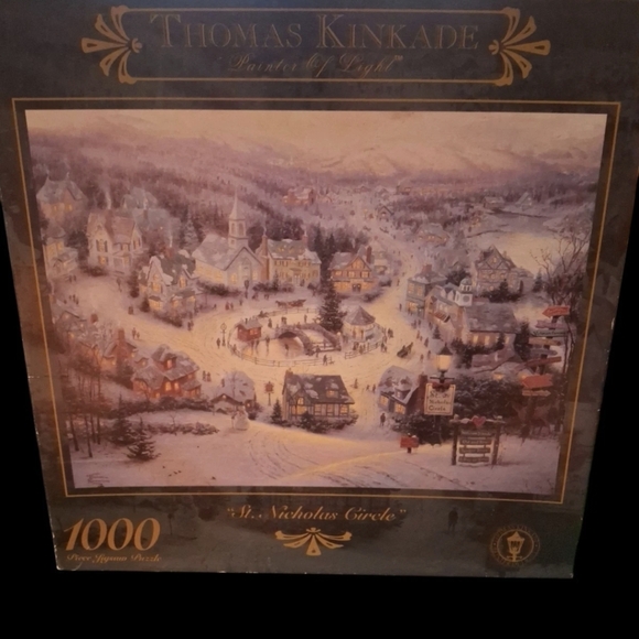 Thomas Kinkade | Toys | Thomas Kinkade St Nicholas Square Scene Puzzle ...